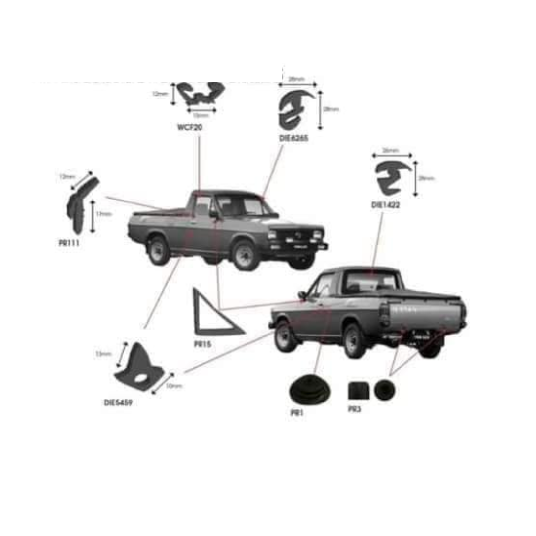 Rubber Kits - Nissan 1400 Pickup | Restomod